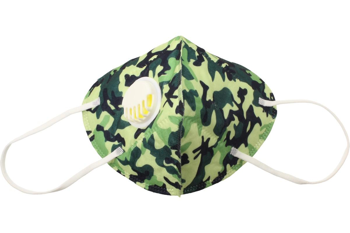 Respirátor FFP2/KN95, respirační rouška maskáčová zelená za 19 Kč Skladem